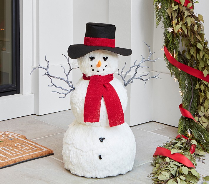 Sisal Snowman Outdoor Decor | Pottery Barn Kids