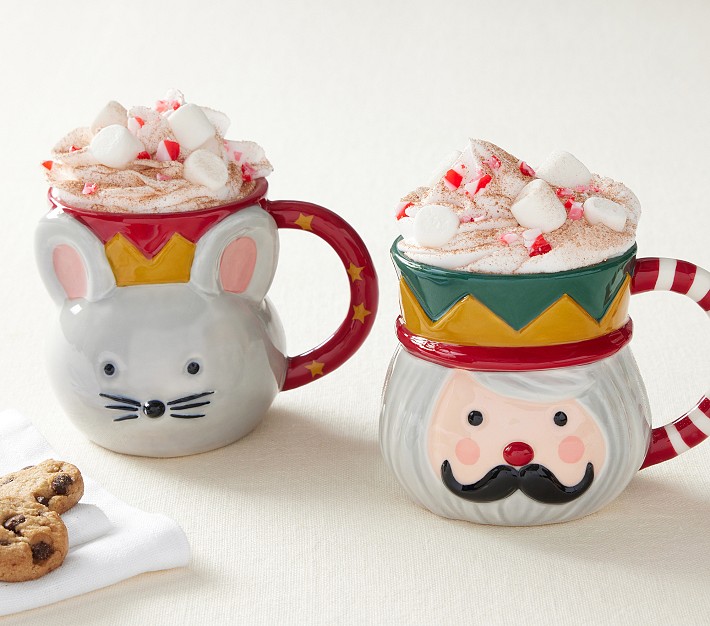 Rifle Paper Co. Christmas Shaped Mugs Set of 2 Pottery Barn Kids