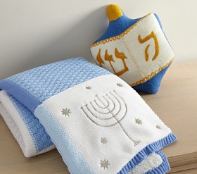 Rifle Paper Co. Hanukkah Throw Blanket & Dreidel Pillow Set | Pottery ...
