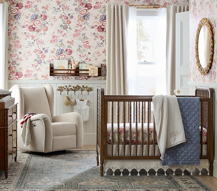 Eleanor Floral Wallpaper | Pottery Barn Kids