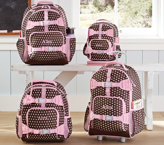 Mackenzie Chocolate Dot Kids Backpacks | Pottery Barn Kids