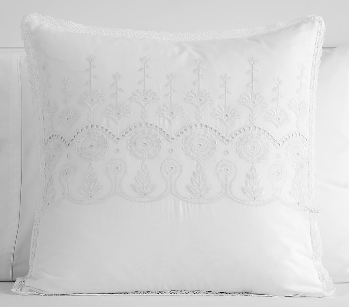 Crochet Eyelet Decorative Nursery Throw Pillow | Pottery Barn Kids