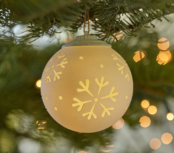 Light Up Snowflake Ball Christmas Ornament | Pottery Barn Kids