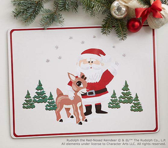 Rudolph The Red-Nosed Reindeer® Kids Placemat | Pottery Barn Kids