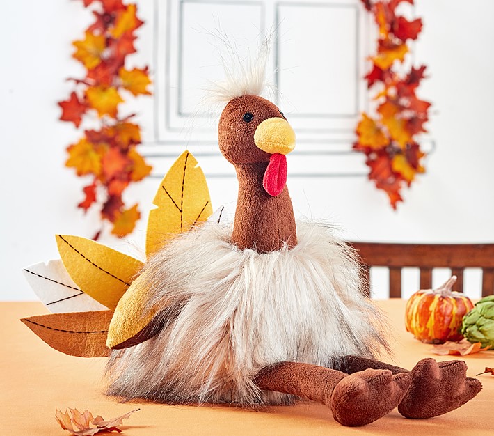 Furry Turkey Décor | Thanksgiving Kids Table | Pottery Barn Kids