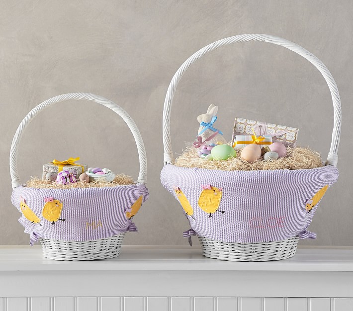 Lavender Seersucker Easter Basket | Pottery Barn Kids