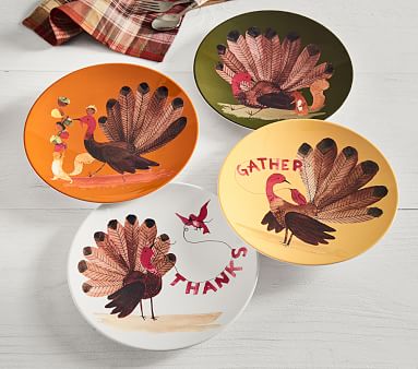 Kids Fall Turkey Plates | Thanksgiving Kids Table | Pottery Barn Kids