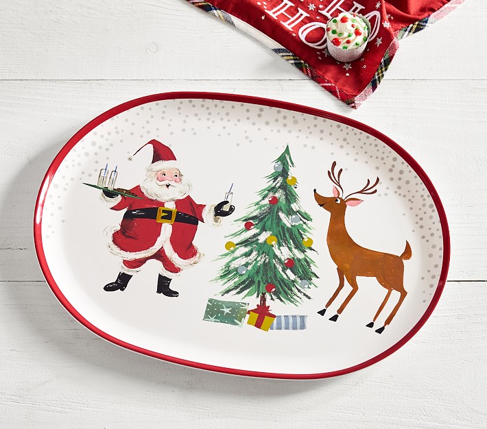 Jolly Santa Platter | Kids Dinnerware | Pottery Barn Kids