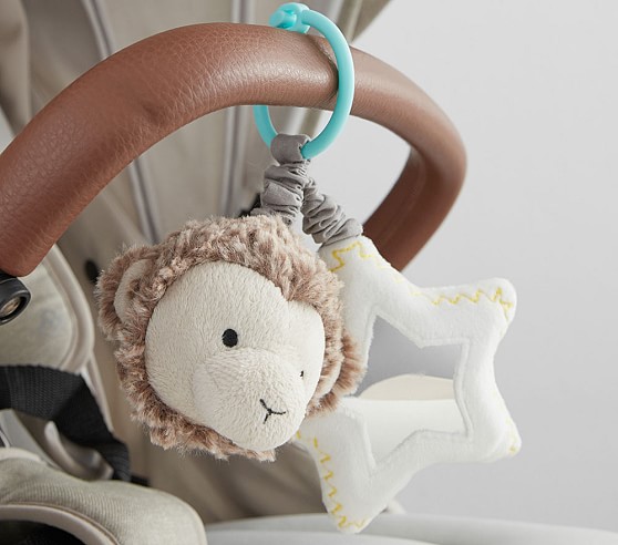 Preppy Monkey Plush Baby Stroller Clip | Pottery Barn Kids