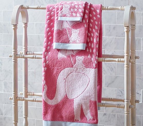 Girls Elephant Kids Bath Towel | Pottery Barn Kids