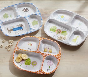 Geo Animal Divided Plates Pottery Barn Kids