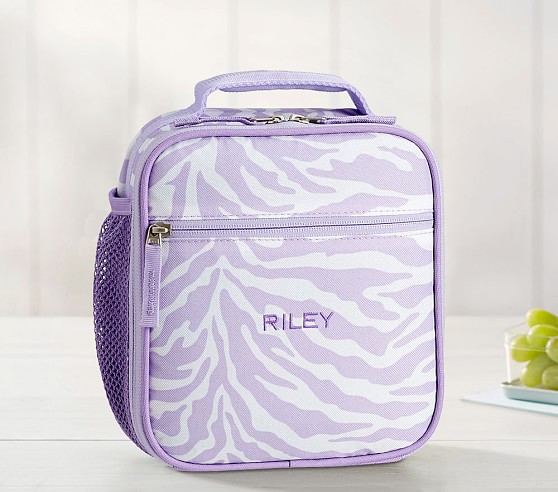 Lavender Zebra Stripe Kids Lunch Box | Pottery Barn Kids