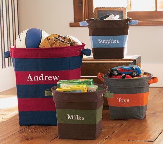Rugby Canvas Storage Totes | Pottery Barn Kids
