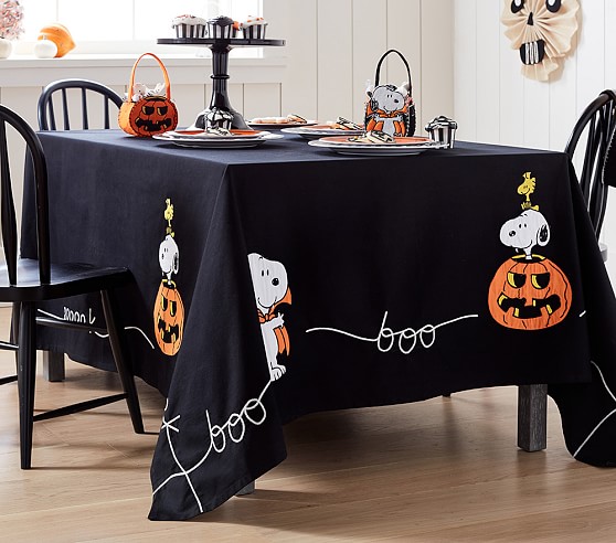 Peanuts Halloween Tablecloth | Halloween Table Decor | Pottery Barn Kids