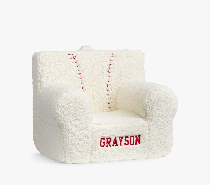 Anywhere Chair®, Baseball Cozy Sherpa Slipcover Only | Pottery Barn Kids