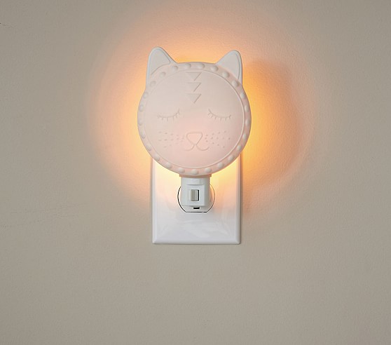 Ceramic Kitty Kids Night Light | Pottery Barn Kids