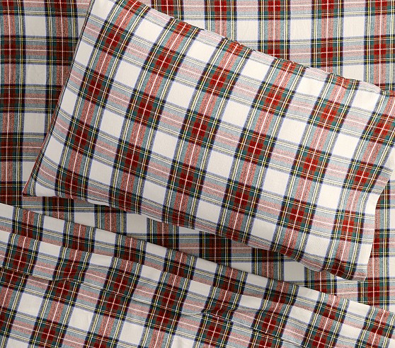 Stewart Plaid Organic Flannel Sheet Set | Pottery Barn Kids