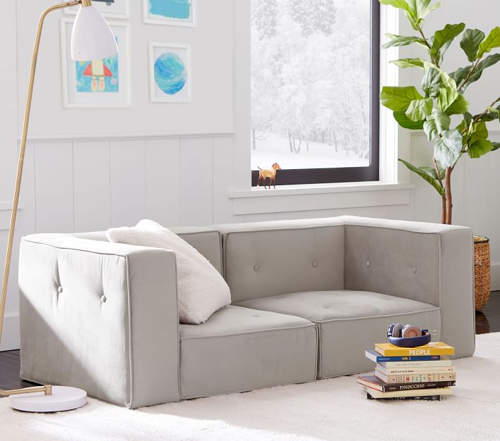 Piped Cushy Loveseat Set