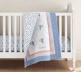 Roller Rabbit Monkey Baby Quilt | Pottery Barn Kids