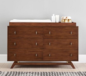 Lennox Extra Wide Modern Changing Table Dresser and Topper | Pottery ...
