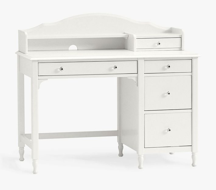 Juliette Storage Desk Hutch Set French White UPS