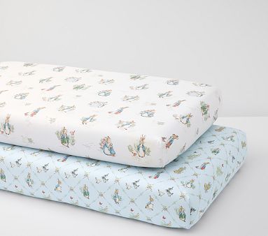 Peter Rabbit™ Blue Lattice Organic Crib Sheet Bundle, Set of 2 ...