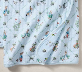 Peter Rabbit™ Oversized Muslin Baby Blanket | Pottery Barn Kids