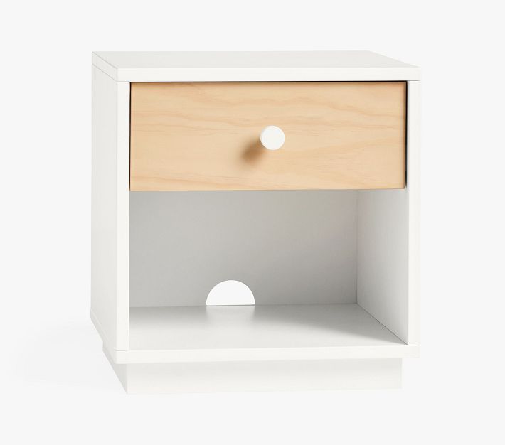 Milo Two Tone Nightstand Simply White Natural Pine