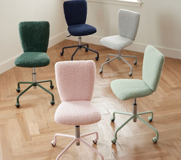 Urban shop faux fur armless swivel task office chair store