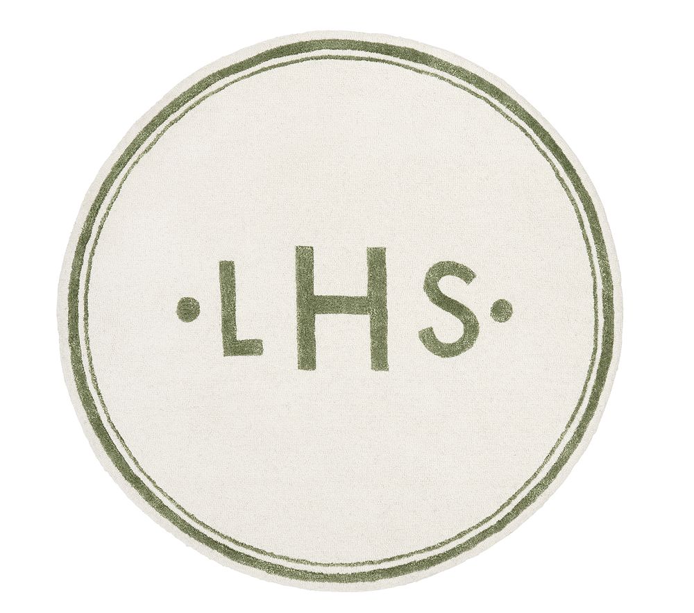 Dot Monogram Round Rug | Pottery Barn Kids