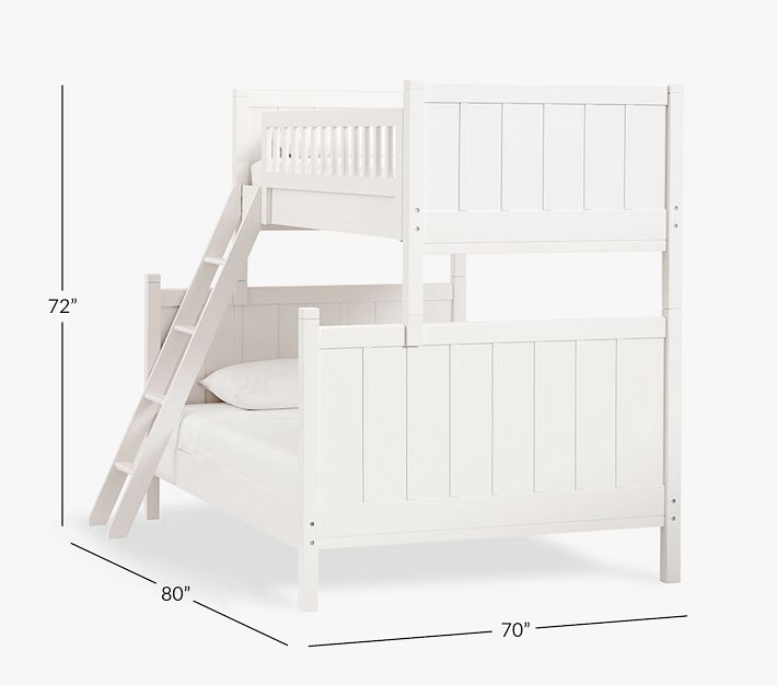 Camp Twin Over Full Bunk Bed Simply White