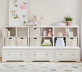 Ava Regency 3 x 3 Cubby & Drawer Base Wall Storage System | Pottery ...