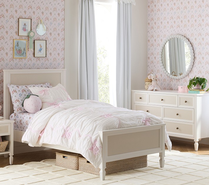 Peter Rabbit™ Flopsy™ Bunny Pink Wallpaper | Pottery Barn Kids