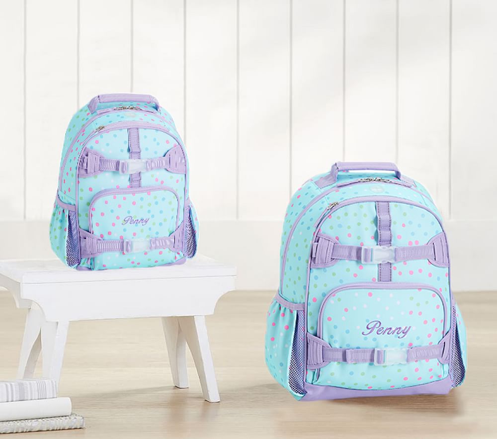 Mackenzie Aqua Nadia Dot Backpacks | Pottery Barn Kids