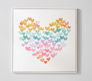 Watercolor Heart Wall Art 24 Pottery Barn Kids