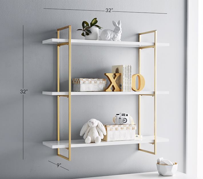 Gold Polished 3 Tier Shelf 32 Pottery Barn Kids