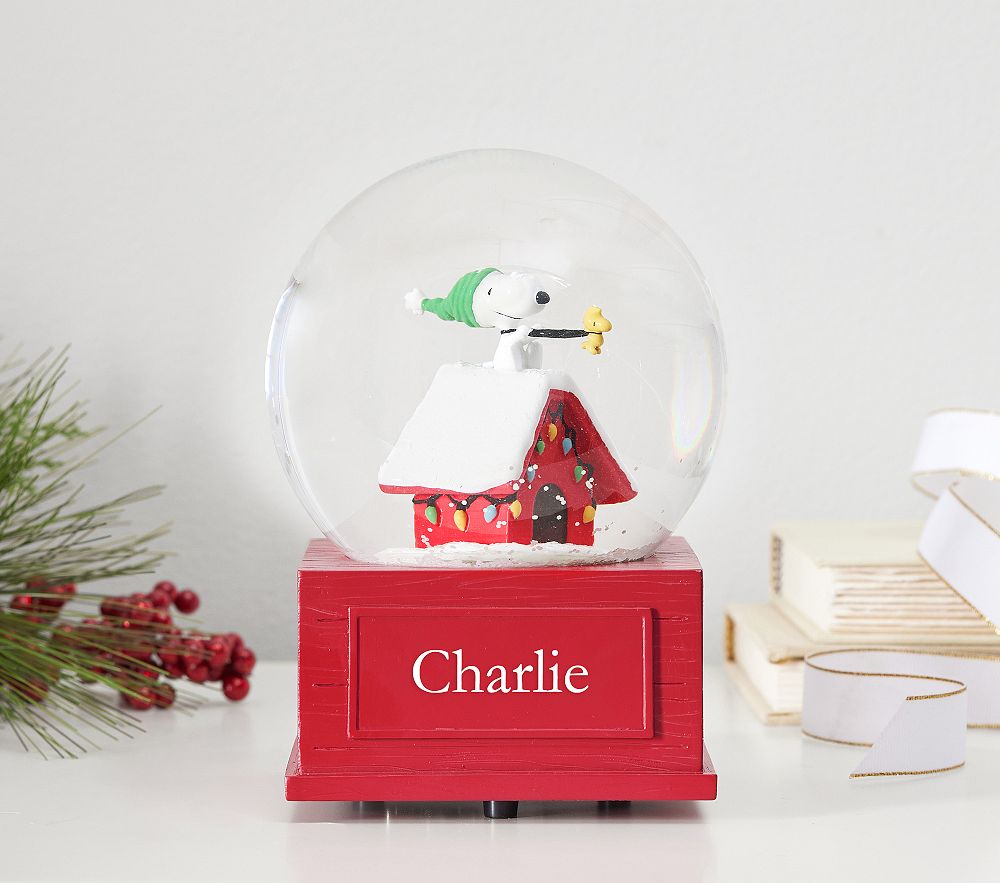 Peanuts® Snoopy® Christmas Musical Snow Globe | Pottery Barn Kids