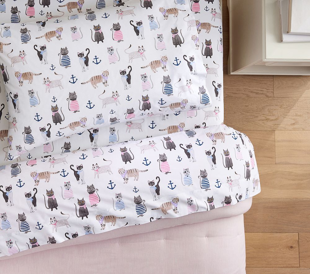 Salty Cat Organic Sheet Set | Pottery Barn Kids
