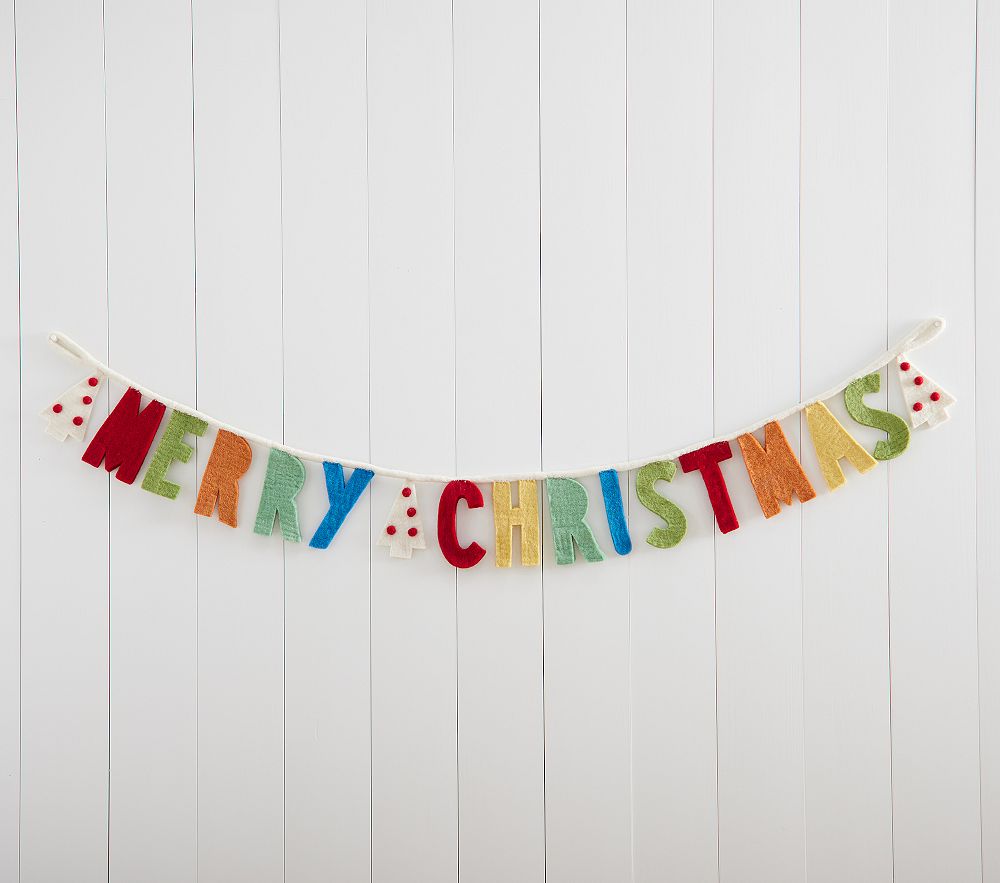Merry & Bright Merry Christmas Garland | Pottery Barn Kids