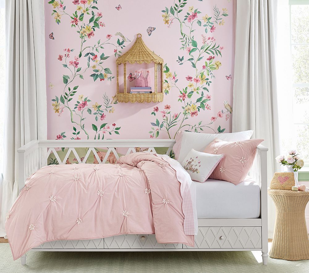 AERIN Pink Forest Wall Mural | Pottery Barn Kids