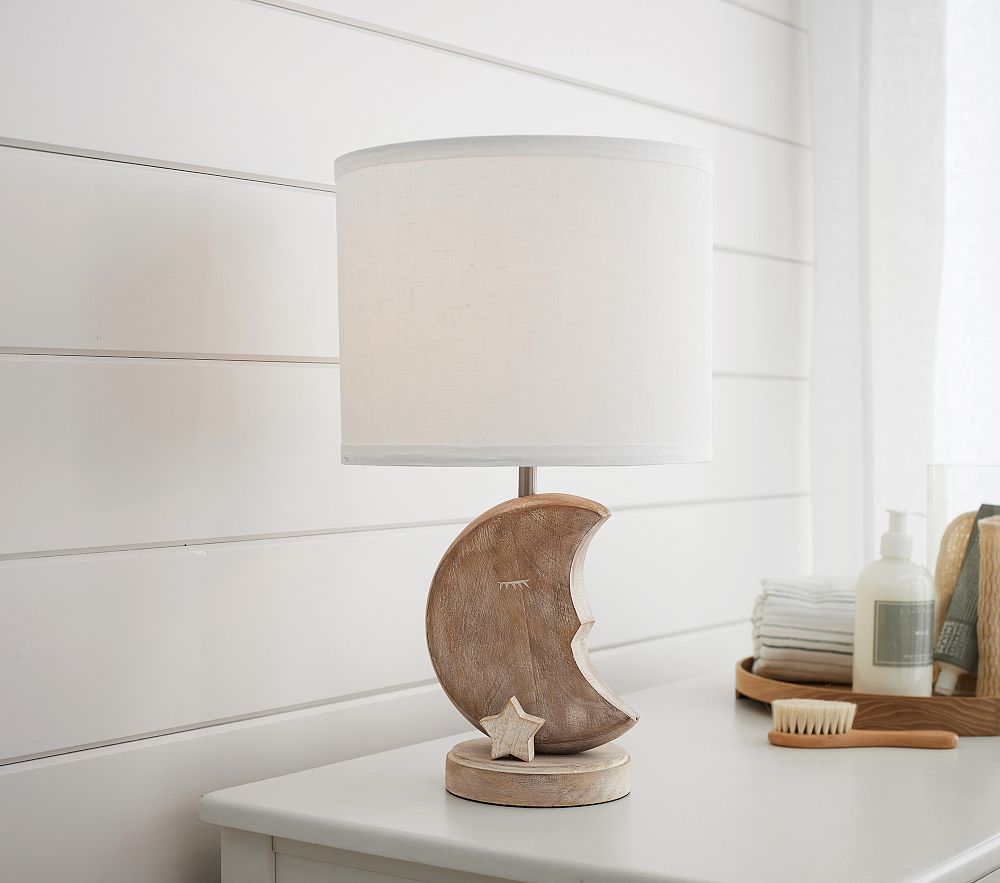 Carved Wood Moon Table Lamp | Pottery Barn Kids