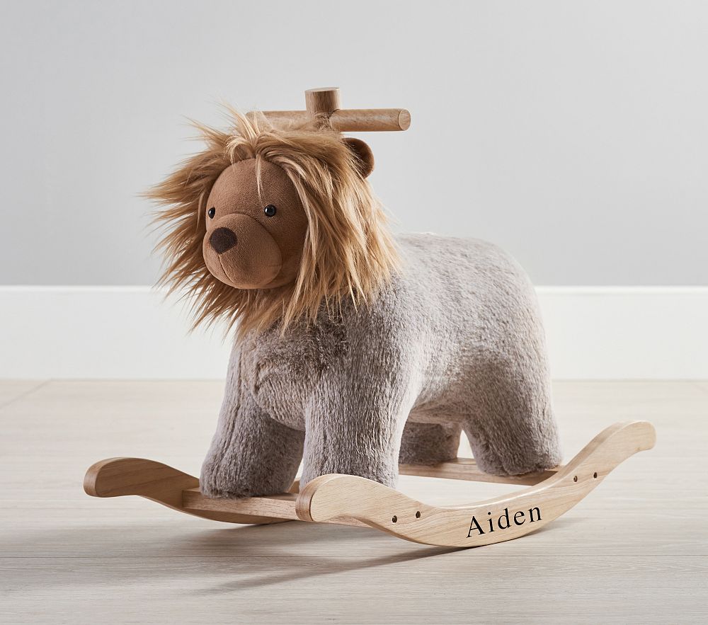 west elm x pbk Mid Century Lion Plush Rocker | Animal Rocker | Pottery ...