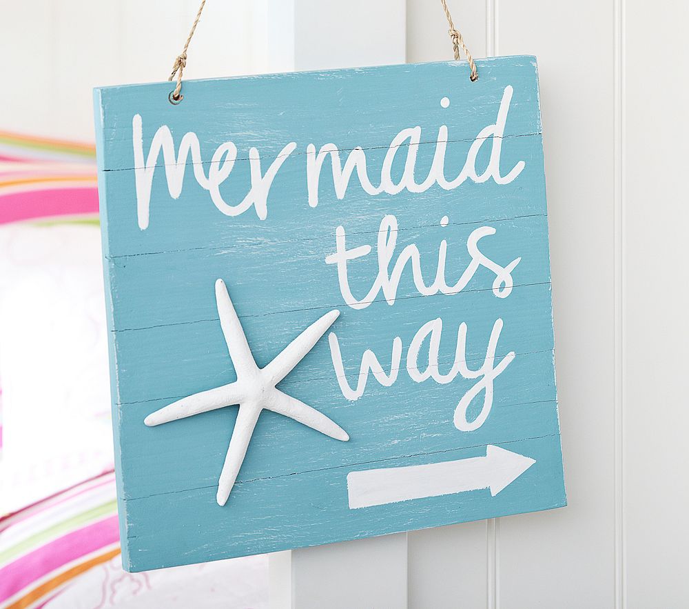 Mermaid Wall Sign | Pottery Barn Kids