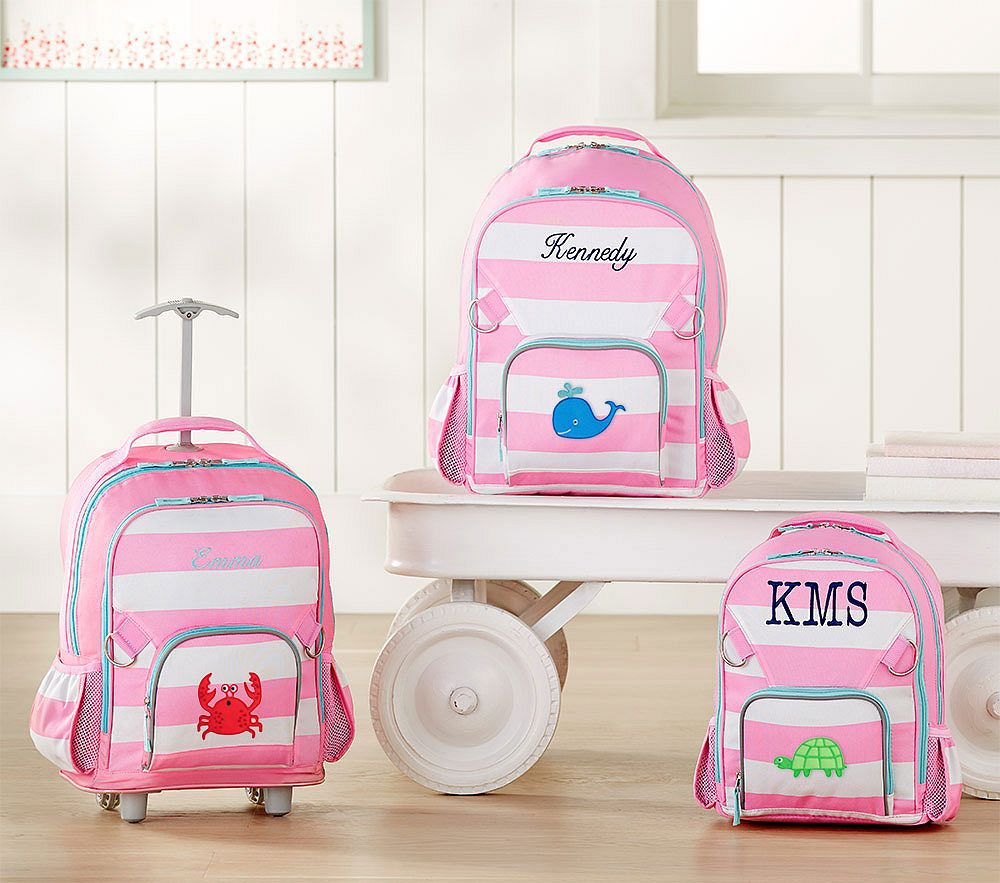 Fairfax Pink & White Stripe Girls Backpacks | Pottery Barn Kids