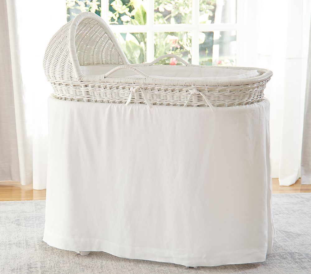 Belgian Flax Linen Bassinet Bedding | Pottery Barn Kids