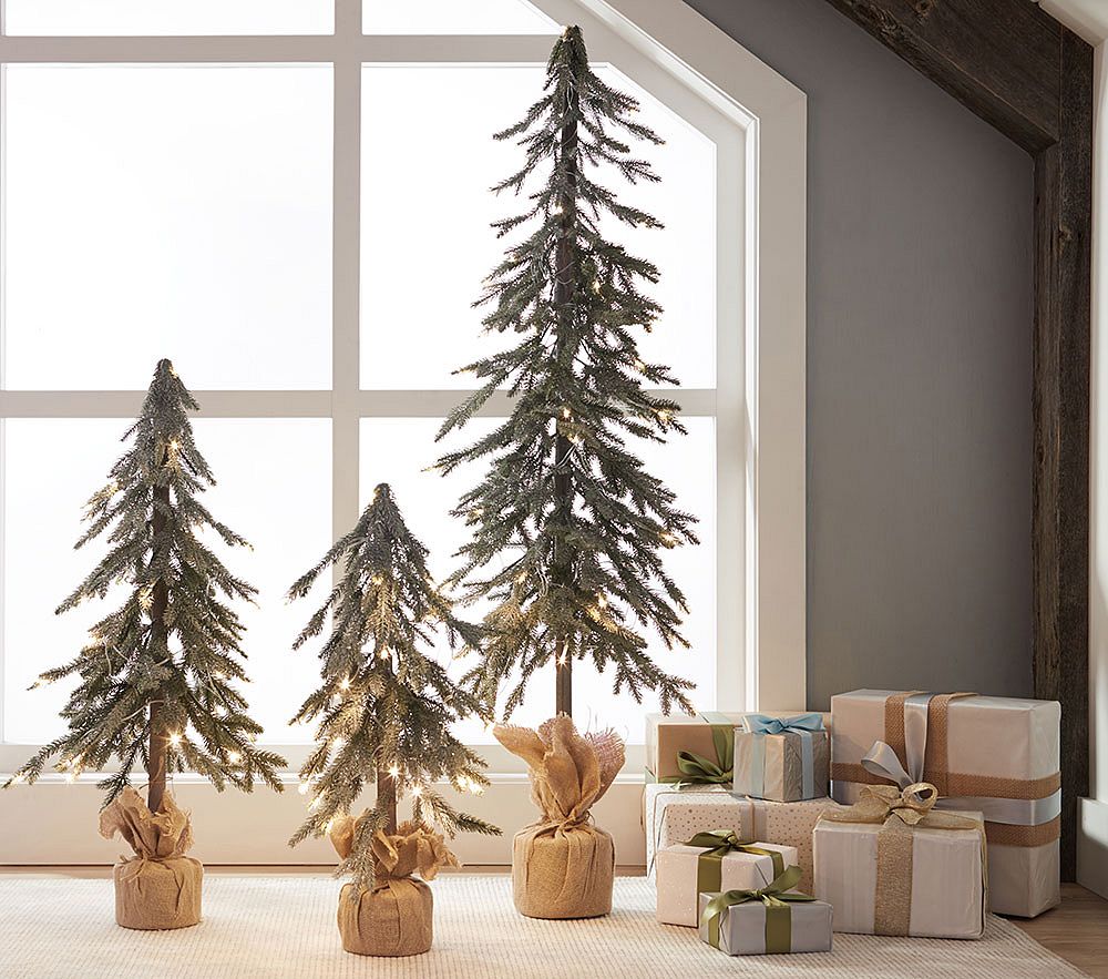 Green Flocked Trees | Christmas Decorations | Pottery Barn Kids
