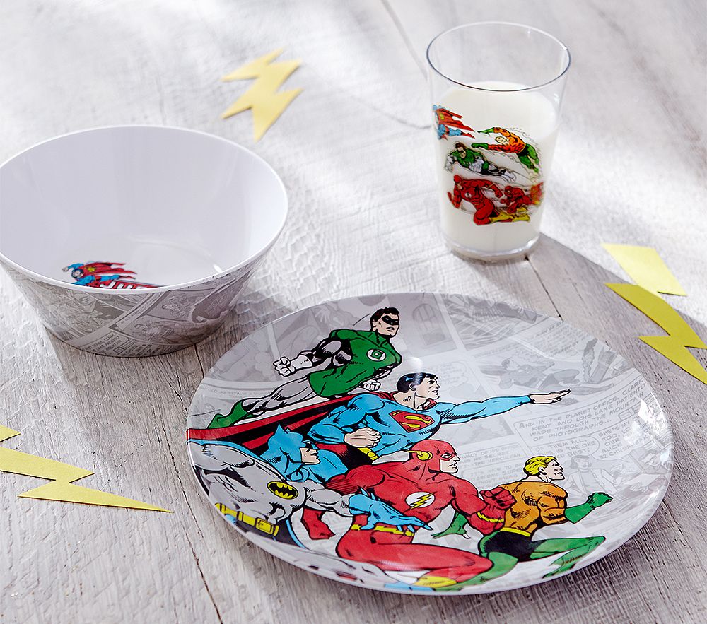 Justice League™ Kids Dinnerware Gift Set | Pottery Barn Kids