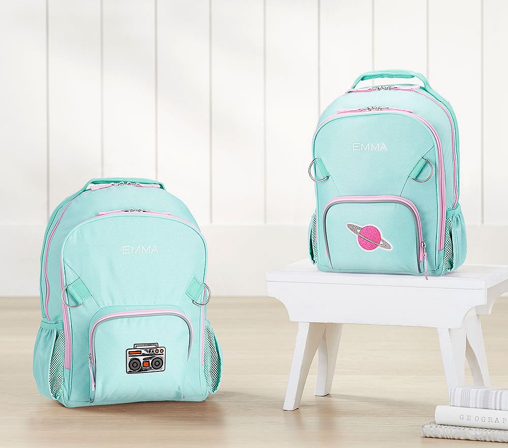 Fairfax Solid Teal & Pink Trim Girls Backpacks | Pottery Barn Kids