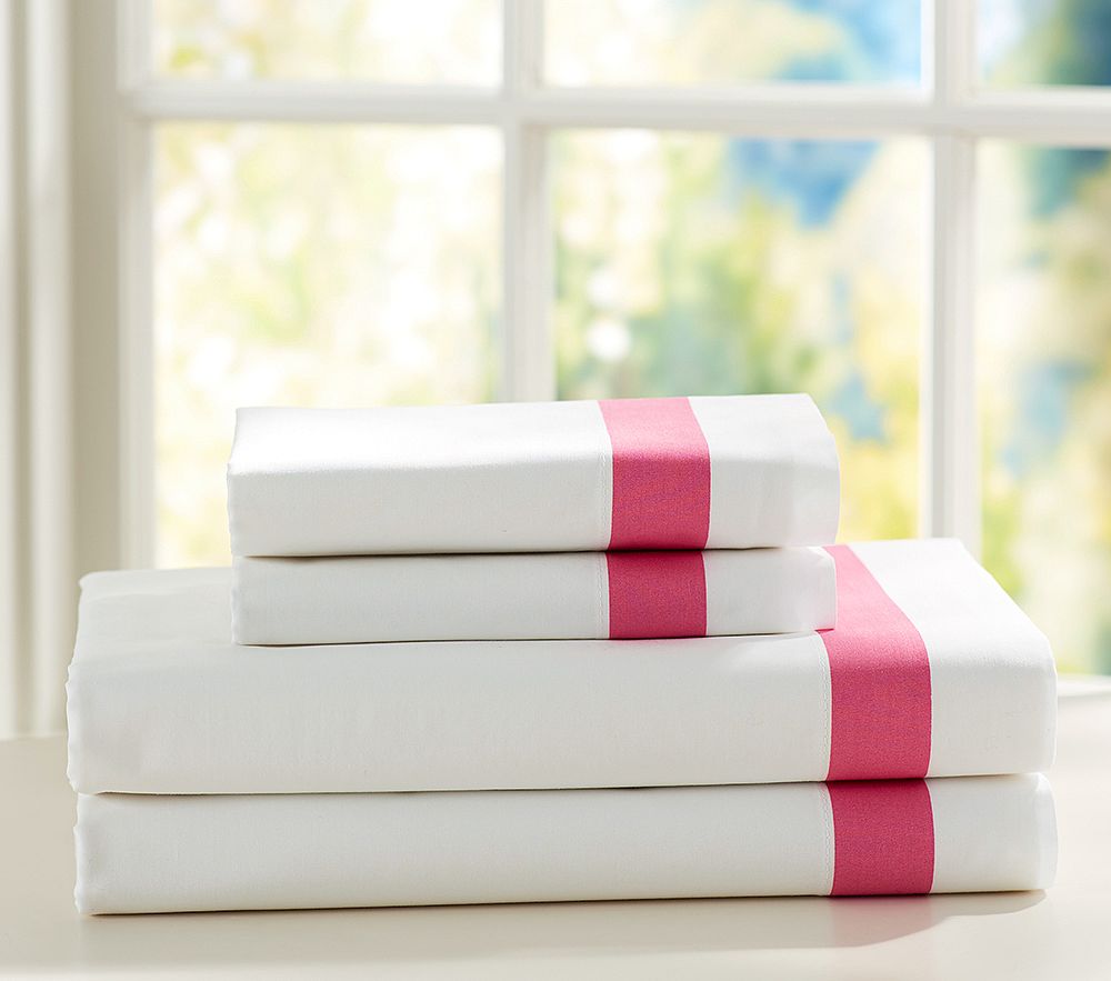 Stripe Cuff Kids' Sheet Set | Pottery Barn Kids