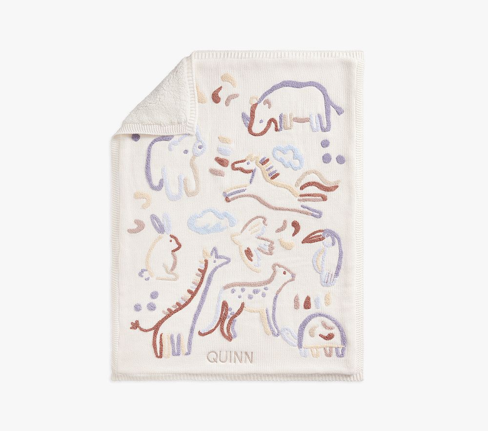 west elm x pbk Critter Heirloom Baby Blanket | Pottery Barn Kids